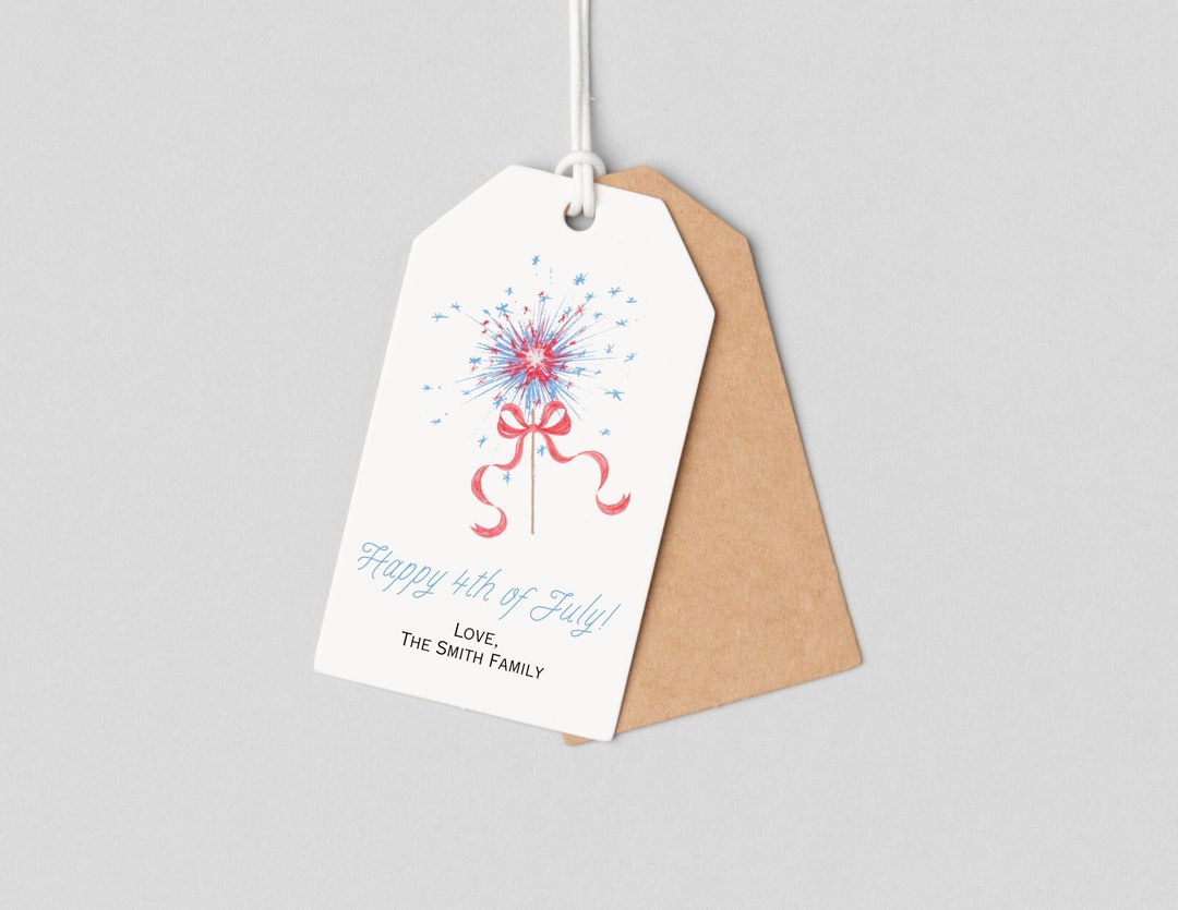 4th of July Sparkler Gift Tag, Digital Tag Download - Etsy