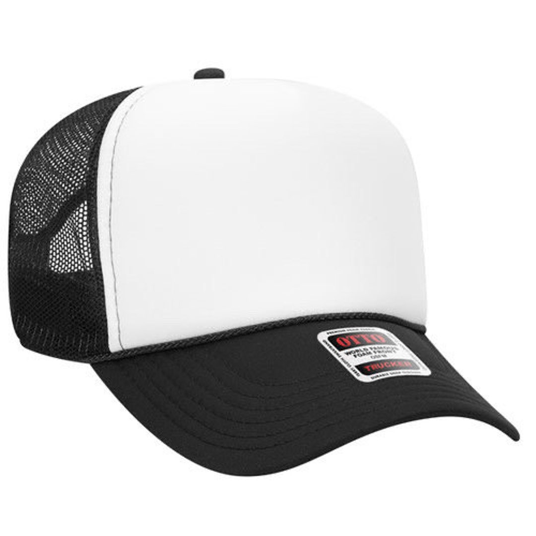 Otto Black and White Foam Trucker Hat Wholesale, DIY Add Your Own Iron on Patches - Etsy