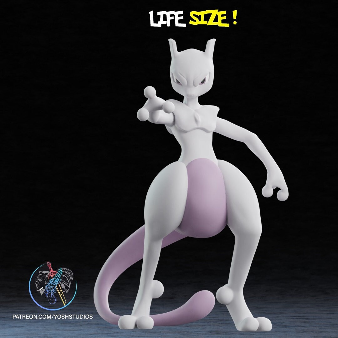 Life Sized Mewtwo 3D Printer File STL - Etsy Portugal