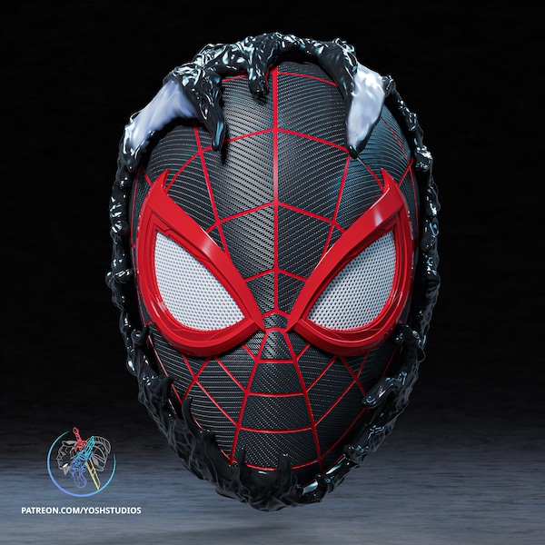Miles Morales Spiderman Mask 3d - Etsy