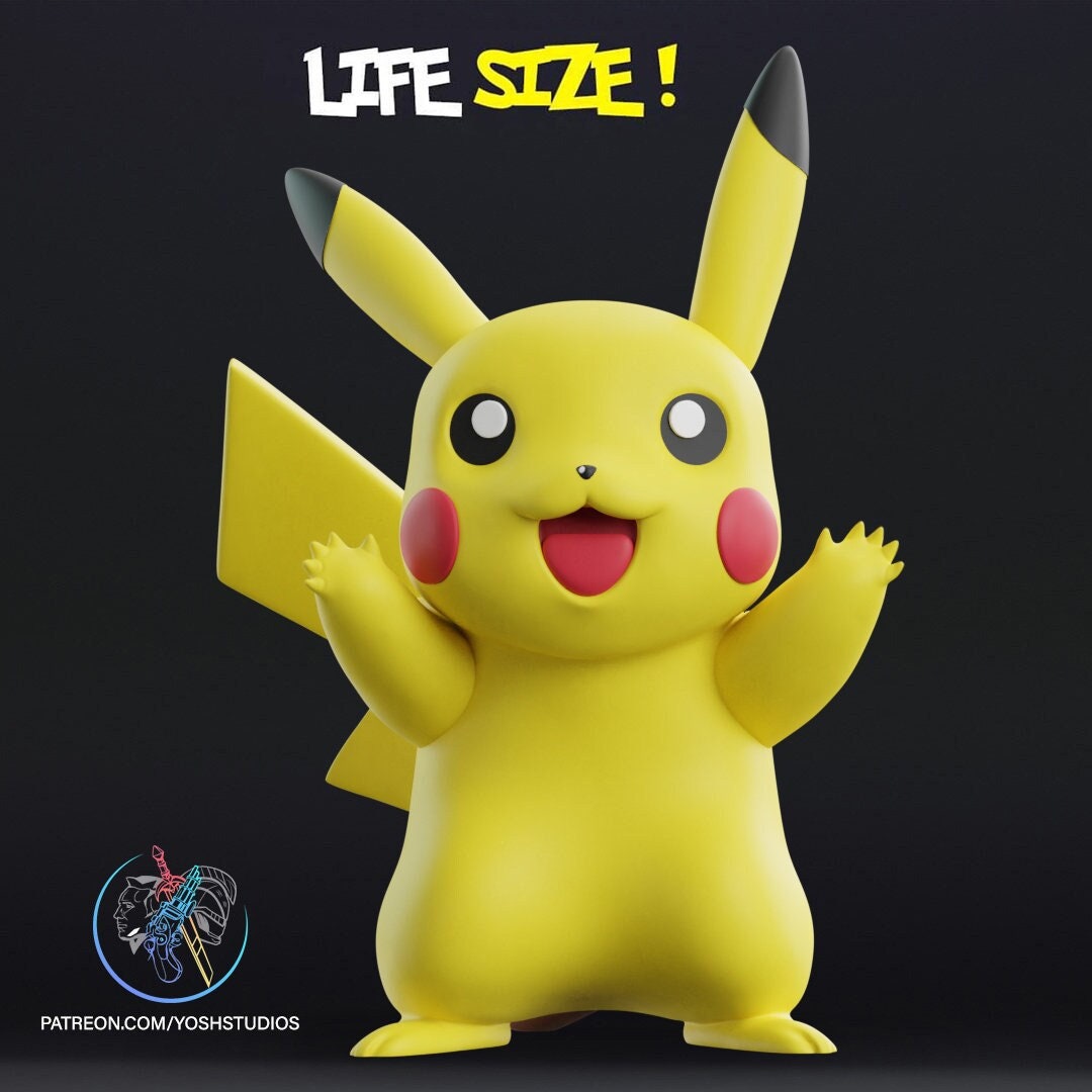 Life Sized Pikachu 3d Print File Stl Etsy