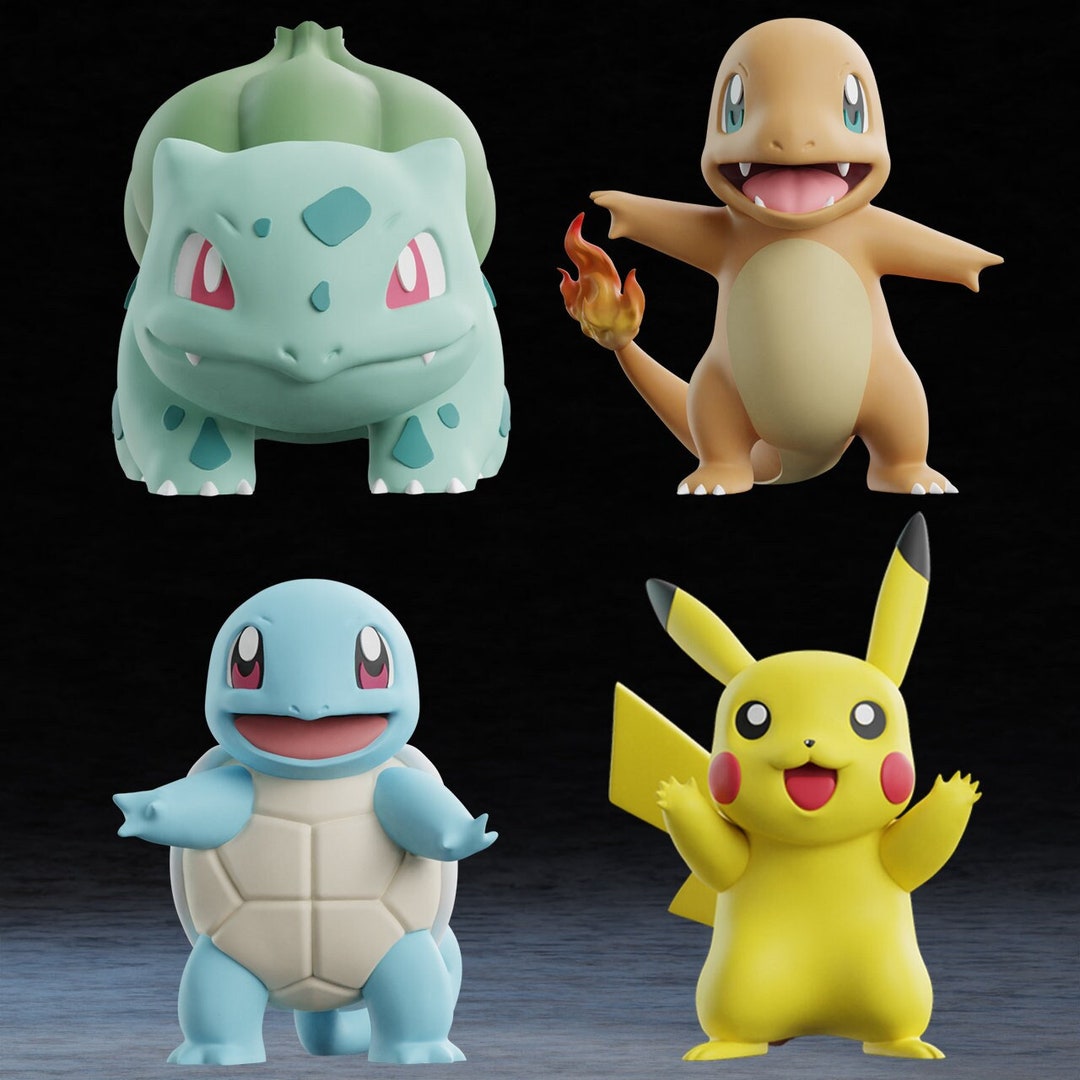 Life Sized Pokemon Starters 3d Print File STL Bulbasaur Charmander ...