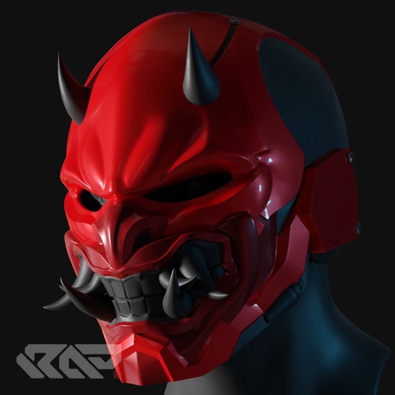 Red Hood Oni Helmet Mask DIY Cosplay - Etsy