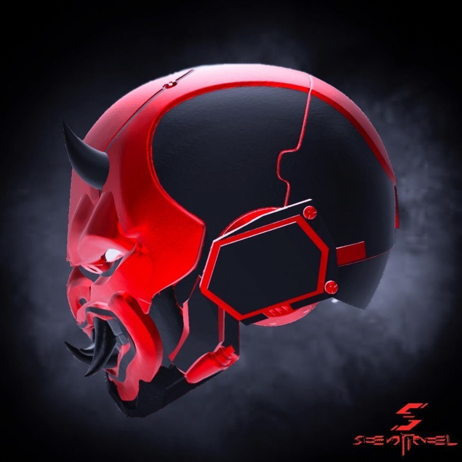 Red Hood Oni Helmet Mask DIY Cosplay | Etsy