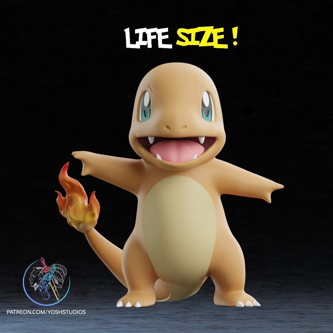 Life Sized Charmander 3d Print File STL - Etsy Portugal