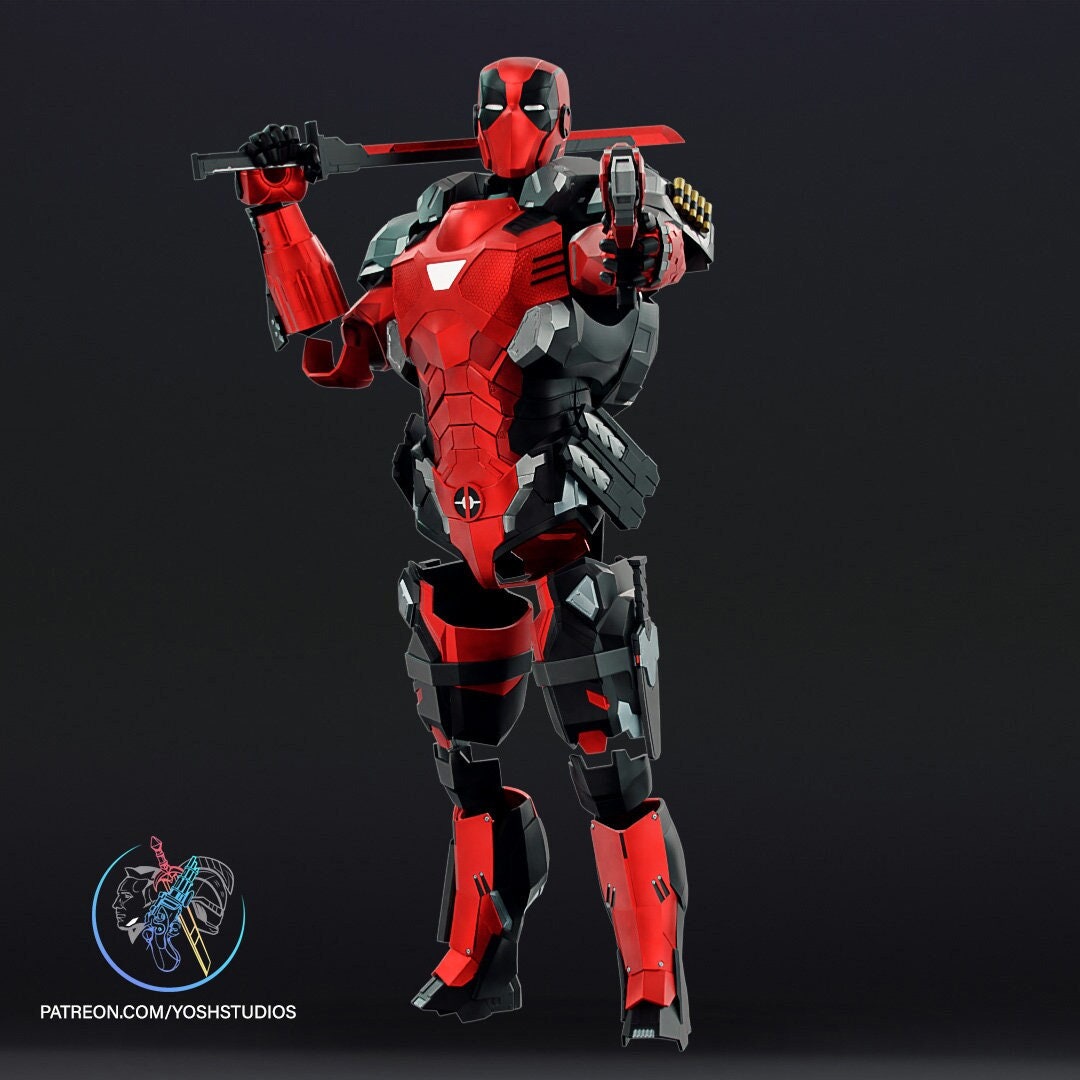 Buy Iron Deadpool Armor 3d Print File STL Online in India - Etsy