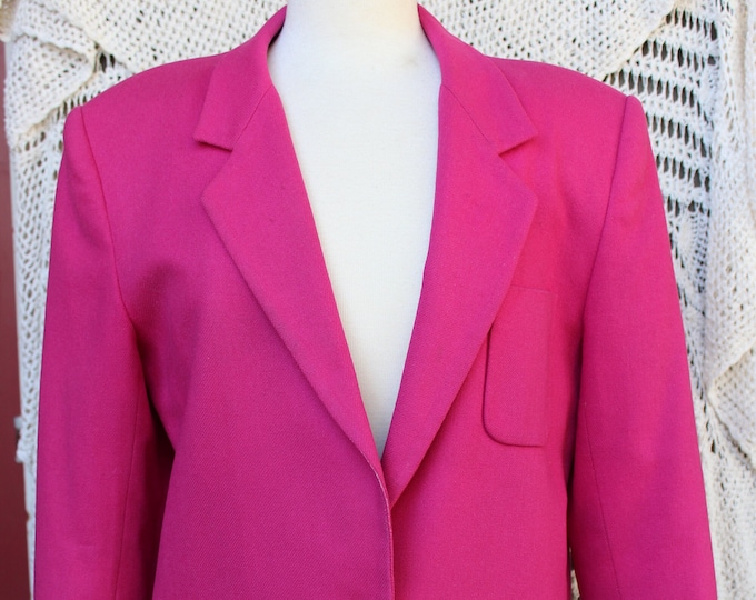 Ladies 80's Hot Pink Wool Blazer / Professional, Executives, Office ...