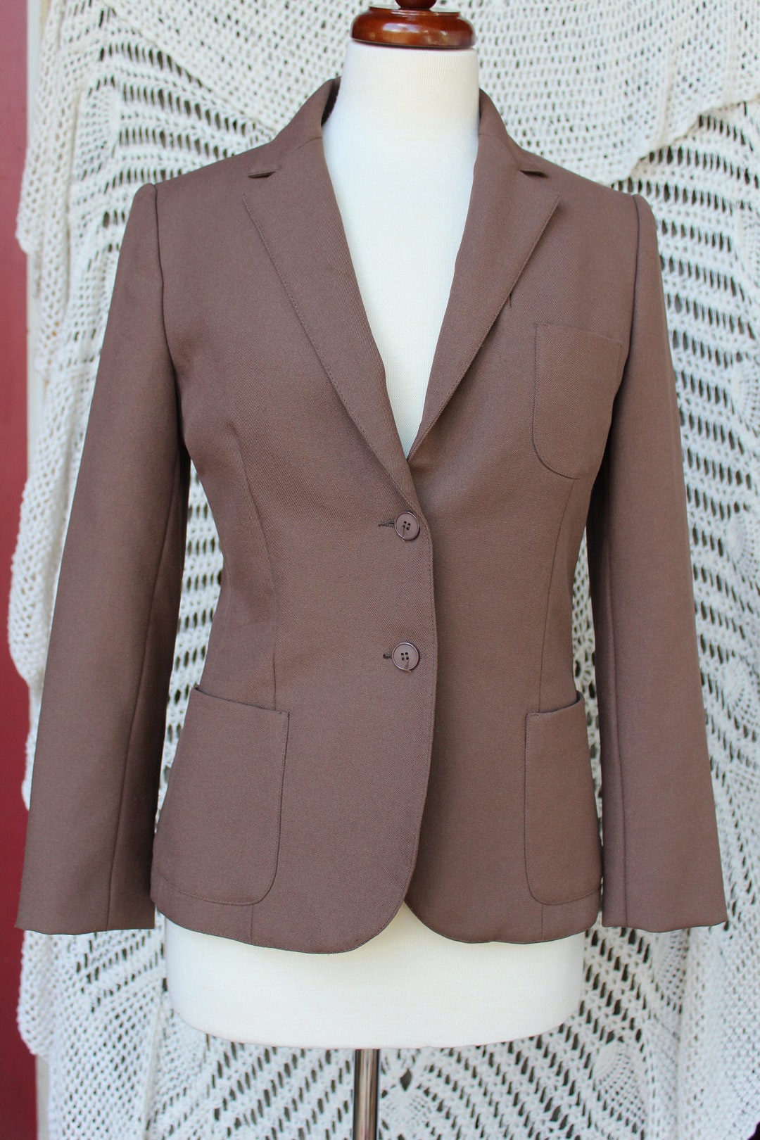 Ladies Brown Suit Jacket Blazer, Vintage Wear, Office Secretaries ...