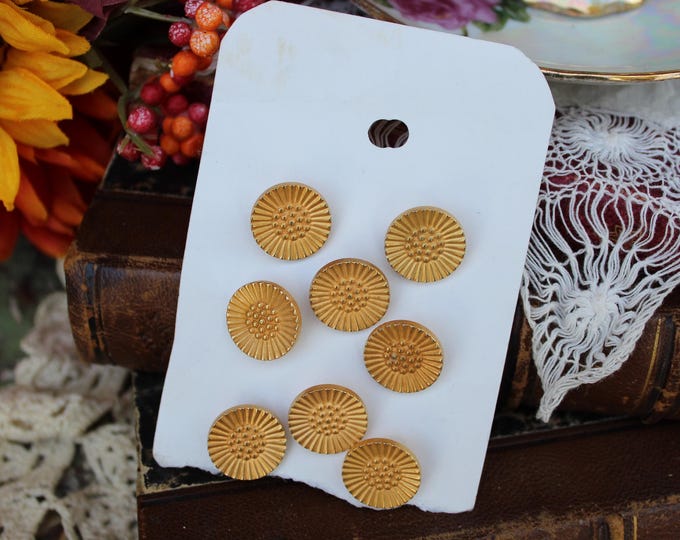 VNTG Golden Sunburst Buttons/70's Celestial Golden Sun Collector ...