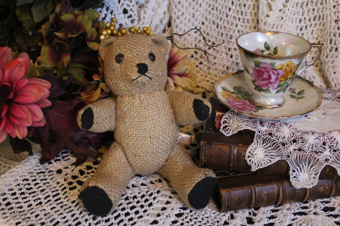 10 Burlap Teddy Bear/vintg Jointed Crafting Teddy Bear/bear to Decorate ...