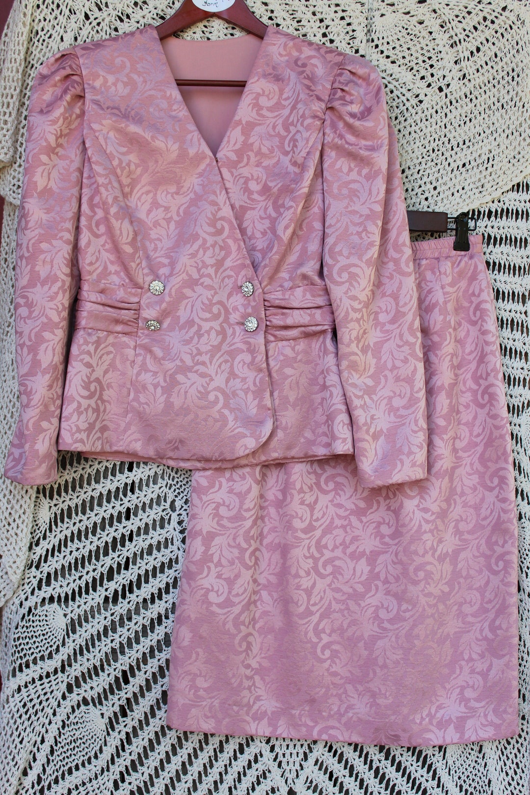 Ladies Dusty Pink Mother of the Bride Dress, Classy Suit, Puffed ...