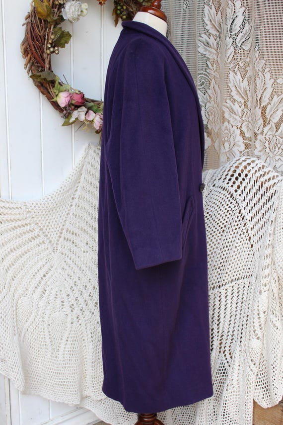 VINTG Oversize Purple Overcoat/80s Kristen Blake Made… - Gem