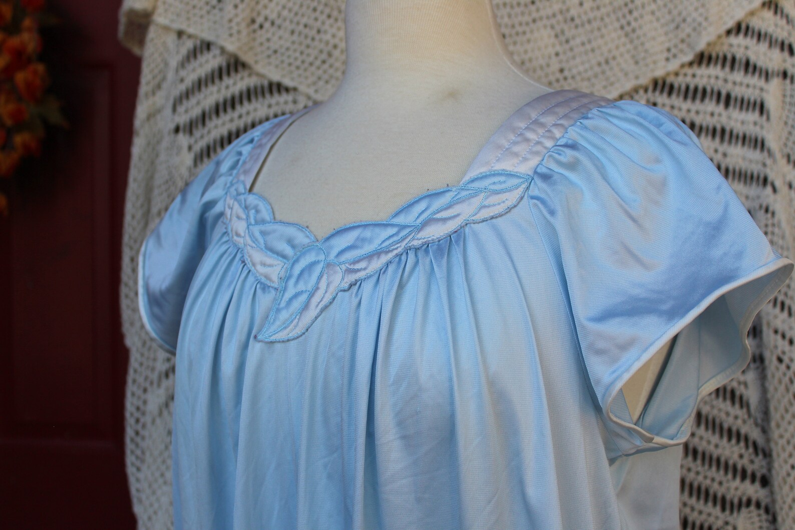 Ladies 80s Lt. Blue Vanity Fair Babydoll Nightgown, VINTG Made in USA ...