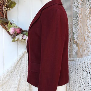 VNTG Wine Colored Blazer/80's Ladies Wool, Nylon Dressy Lined Fitted ...
