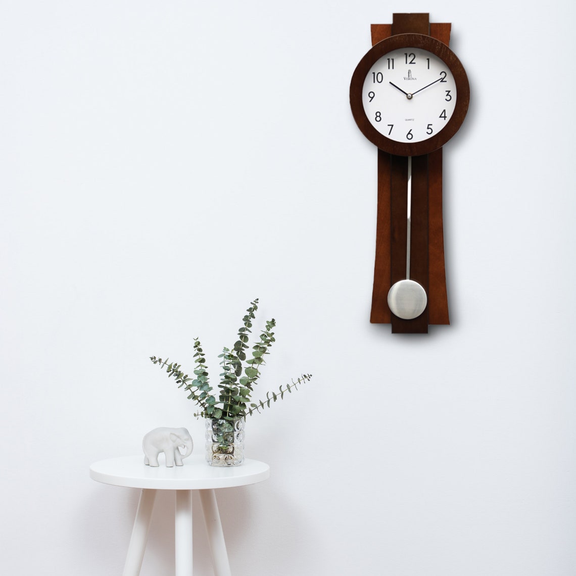 Pendulum Wall Clock Battery Operated Quartz Wood Pendulum - Etsy