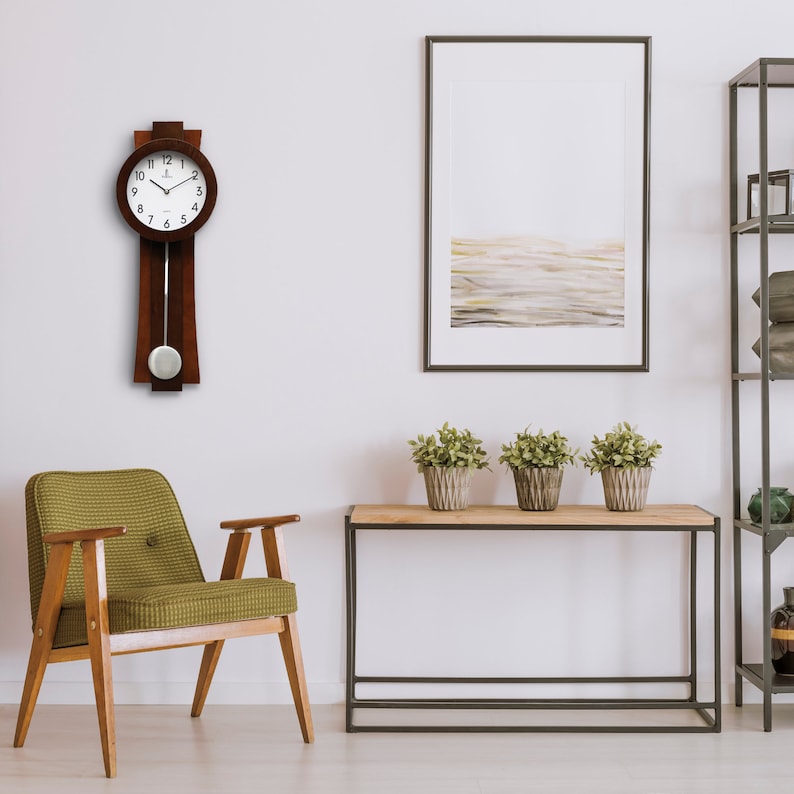 Pendulum Wall Clock Battery Operated - Quartz Wood Pendulum Clock ...