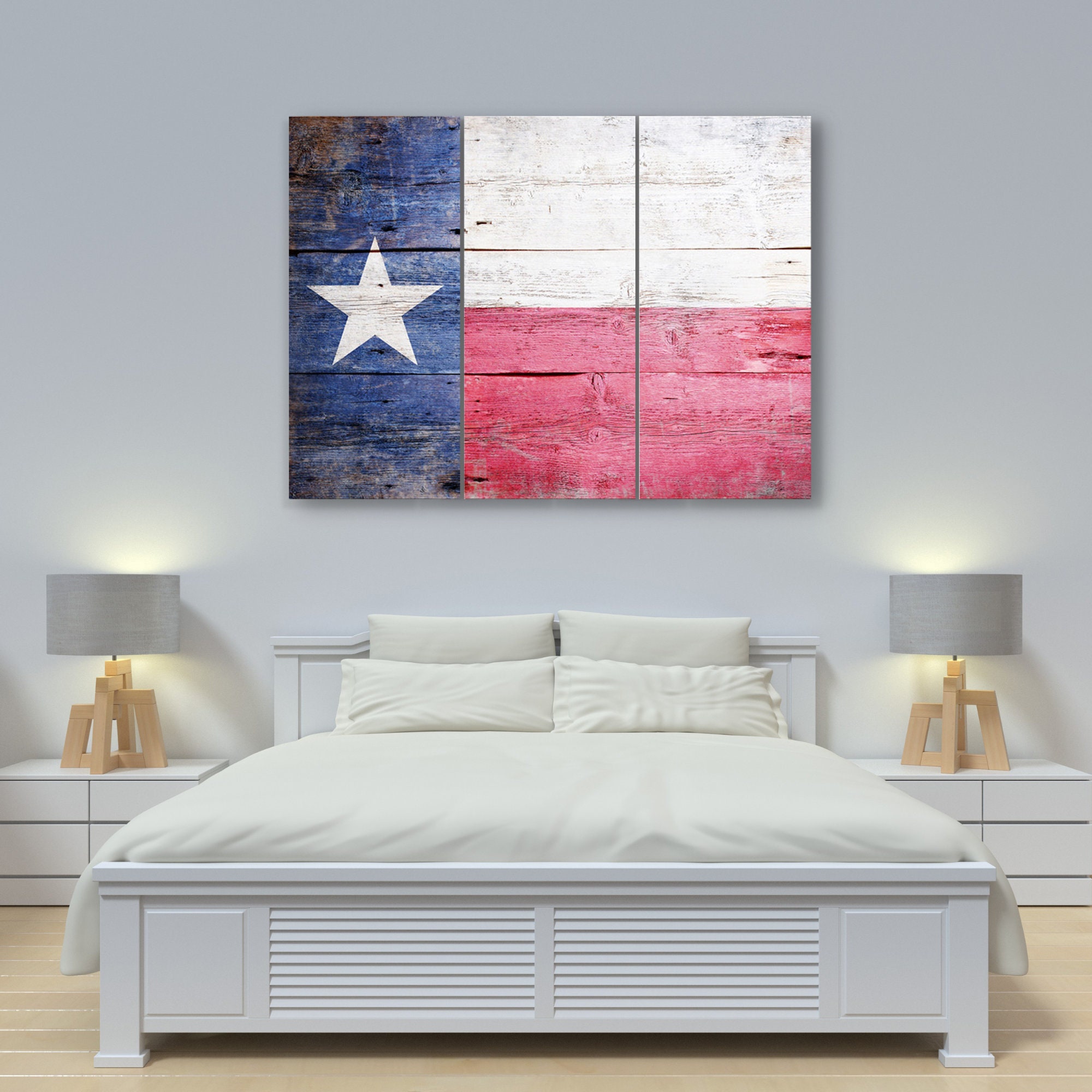Texas Flag Canvas Wall Art Decor 3 Piece Set Large - Etsy