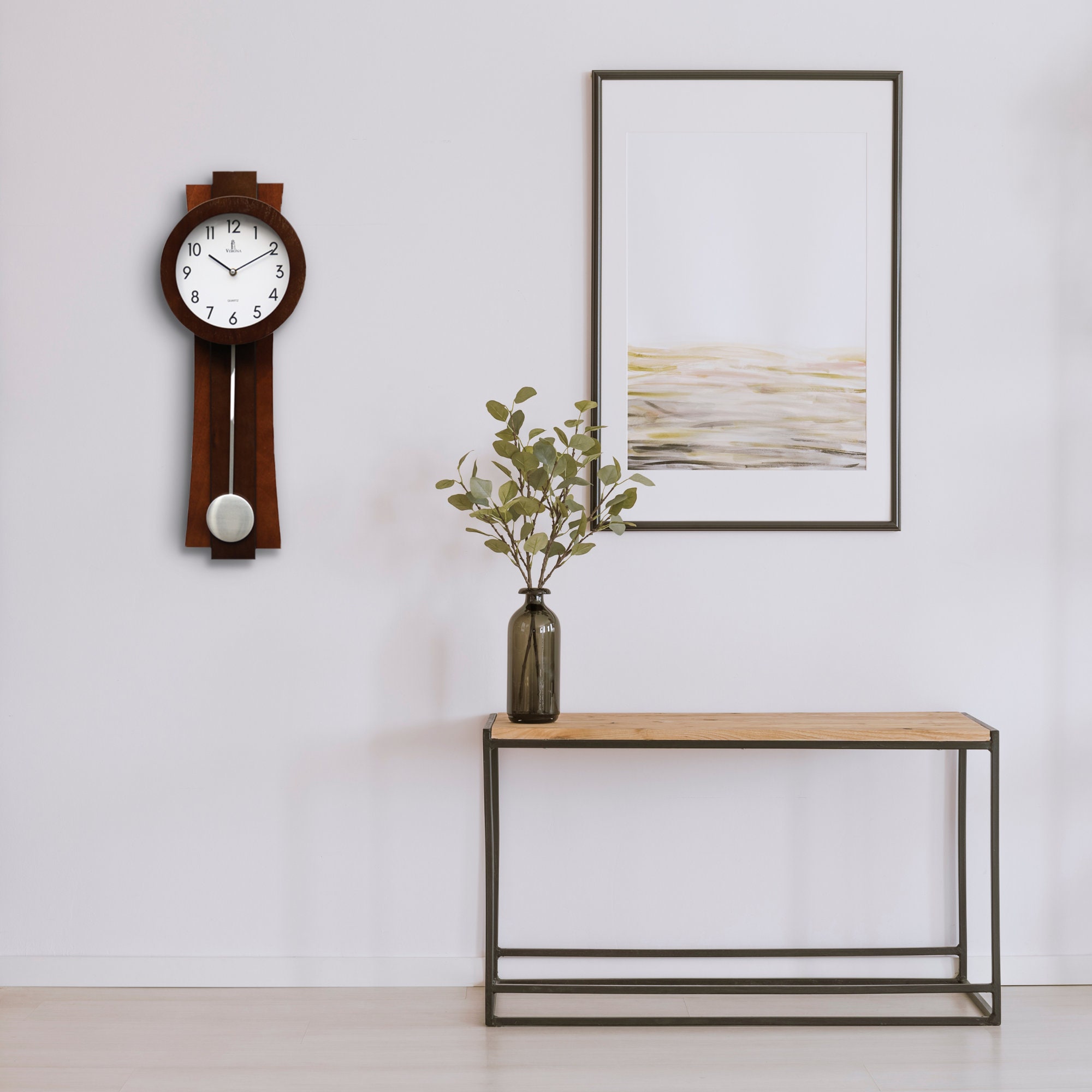 Pendulum Wall Clock Battery Operated - Quartz Wood Pendulum Clock ...