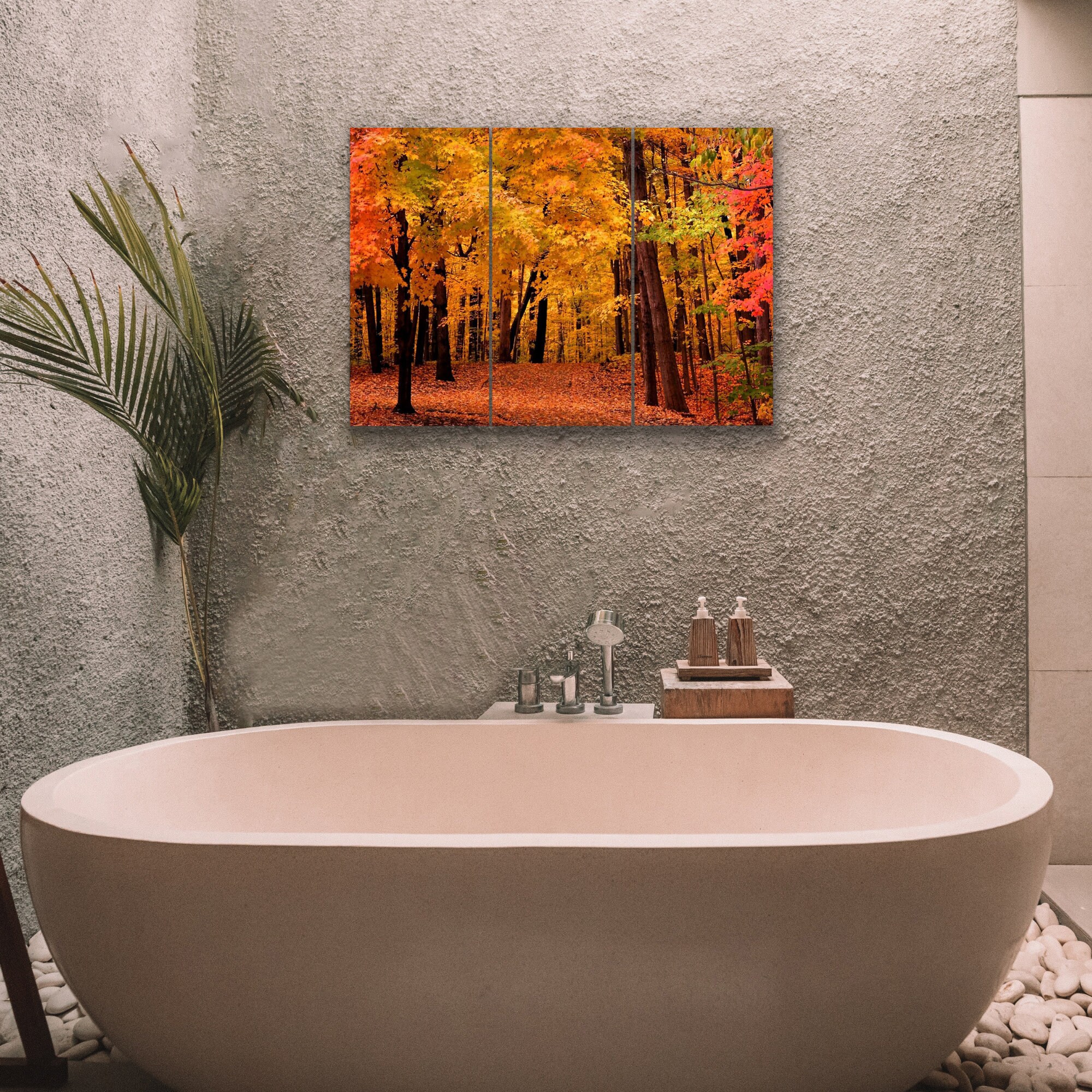 Forest Wall Art Decor - 3 Piece Set, Decorative Framed Autumn Fall Tree ...