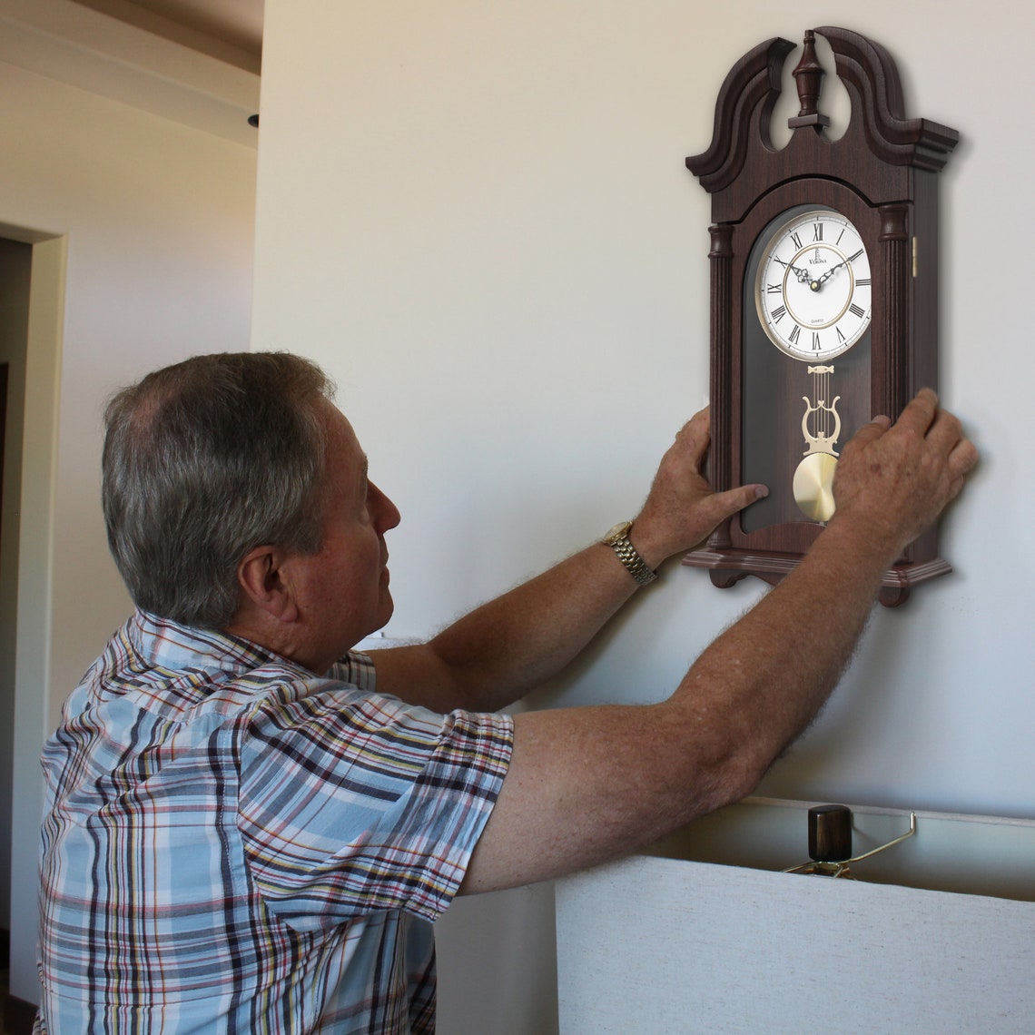 Pendulum Wall Clock, Silent Decorative Wood Pendulum Clock With ...