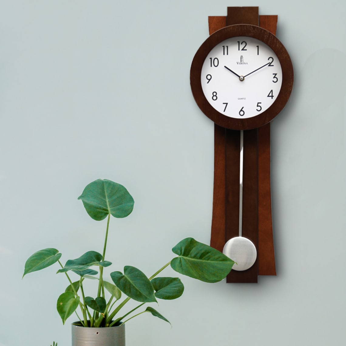 Pendulum Wall Clock Battery Operated Quartz Wood Pendulum - Etsy