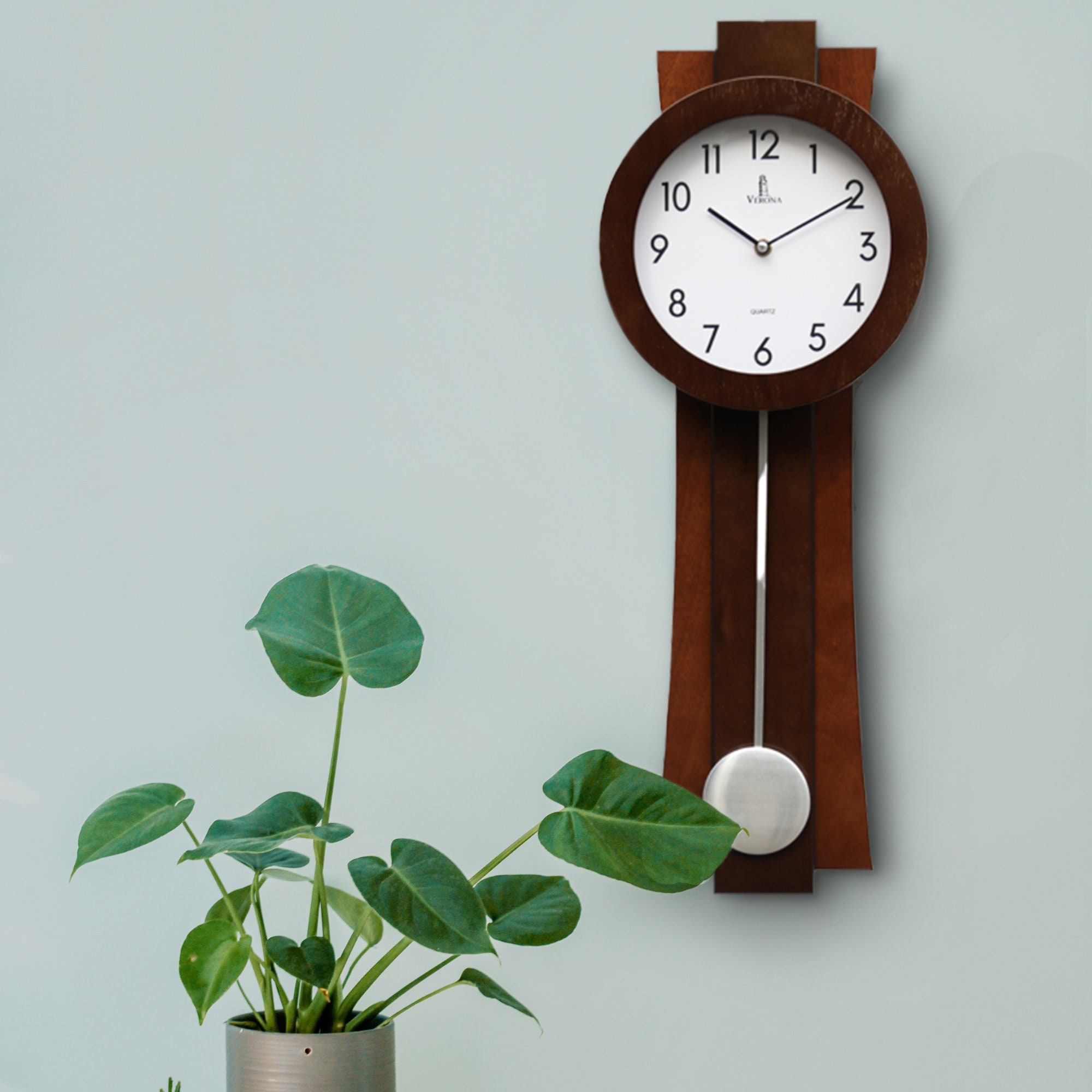 Pendulum Wall Clock Battery Operated Quartz Wood Pendulum - Etsy
