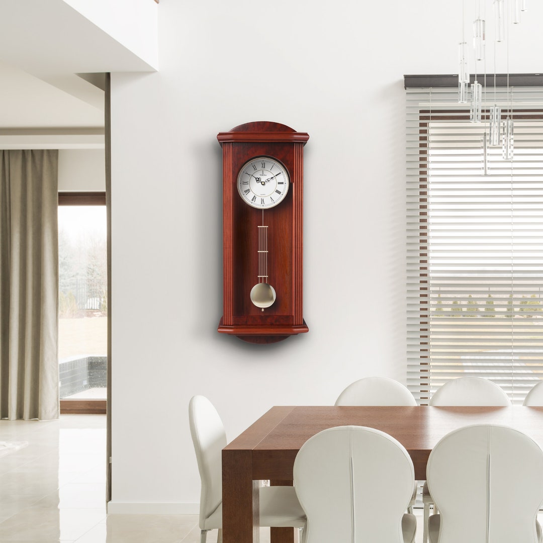 Pendulum Wall Clock Silent Decorative Wood Clock With - Etsy