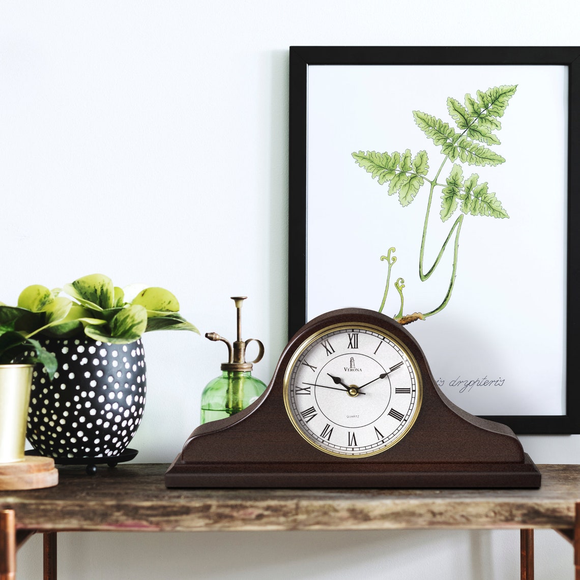 Mantle Clock, Wooden Mantel Clock for Living Room Décor - Silent, Wood ...