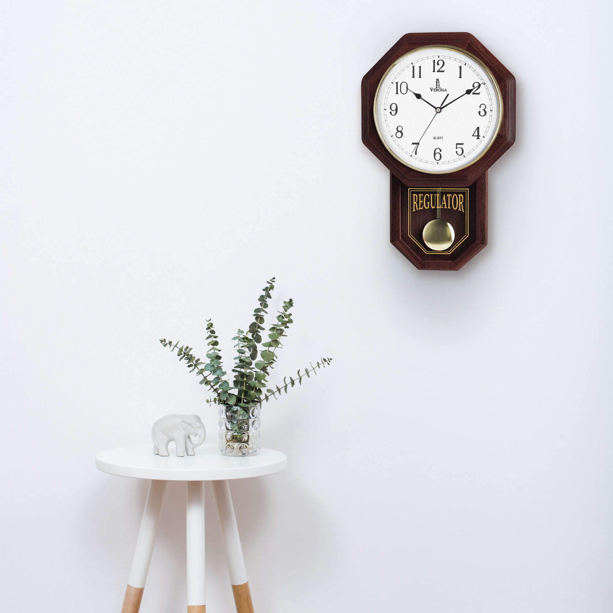 Pendulum Wall Clock - Regulator Clock, Schoolhouse Clock Design ...