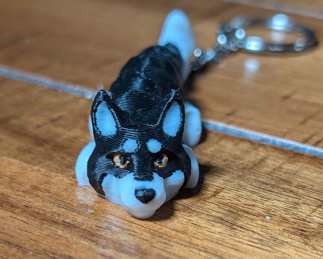 Siberian Husky Flexi Keychain - Etsy