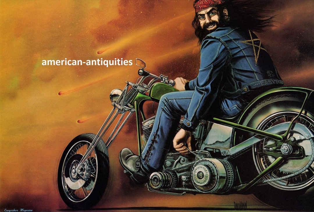 David Mann Harley Davidson Motorcycle Biker Easyriders Centerfold Art ...