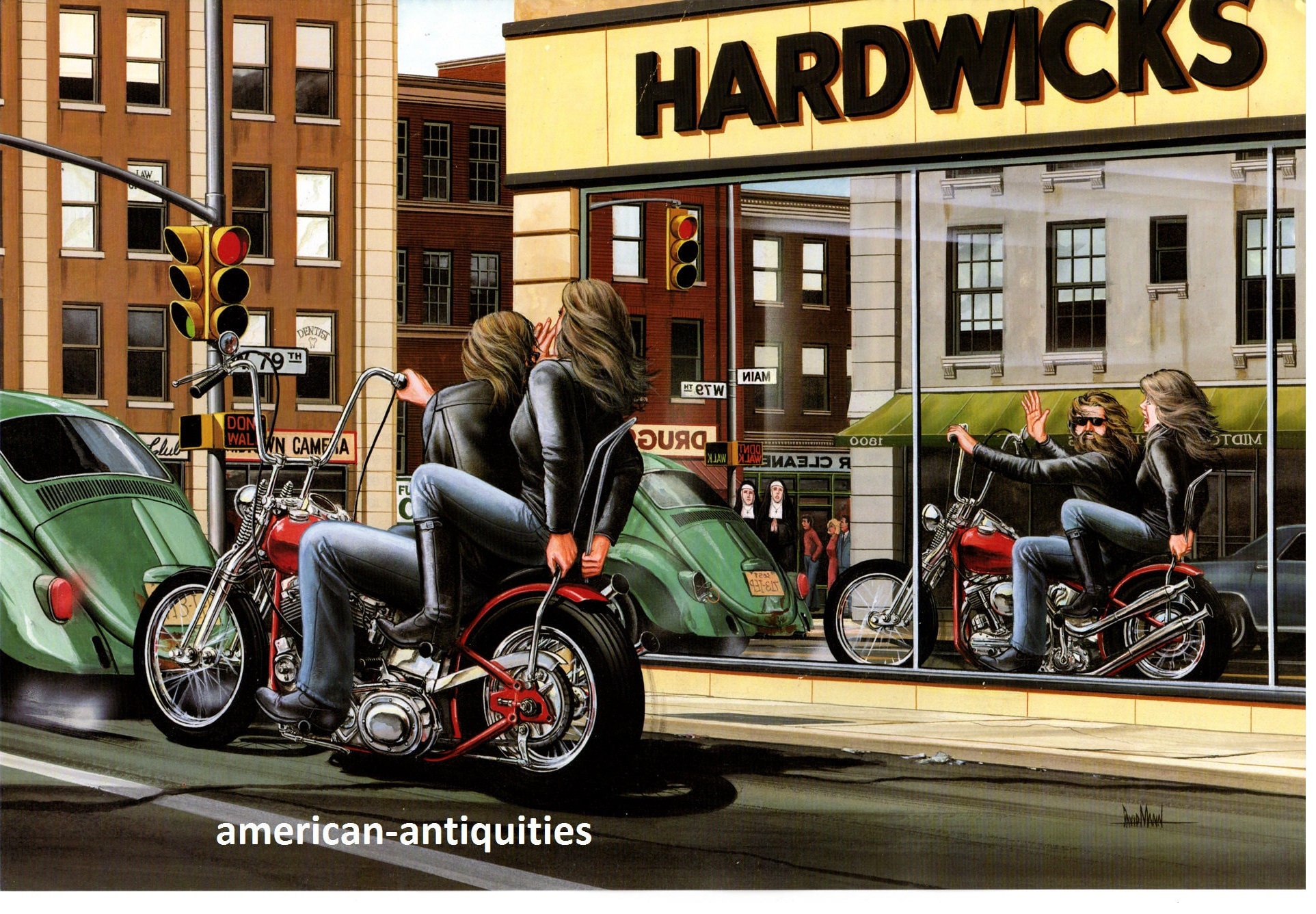 David Mann Motorcycle Biker Easyriders Centerfold Art Poster Print ...