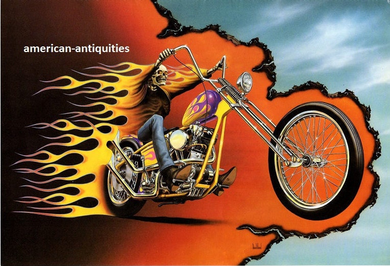 David Mann Motorcycle Biker Easyriders Centerfold Art Poster Print ...