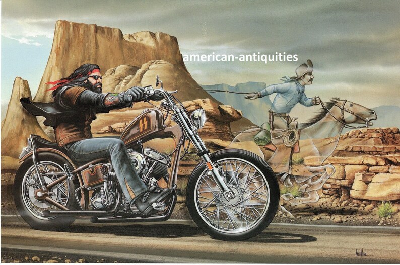 David Mann Motorcycle Biker Easyriders Centerfold Art Poster Print ...