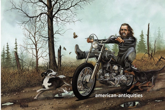 David Mann Motorcycle Biker Easyriders Centerfold Art Poster | Etsy