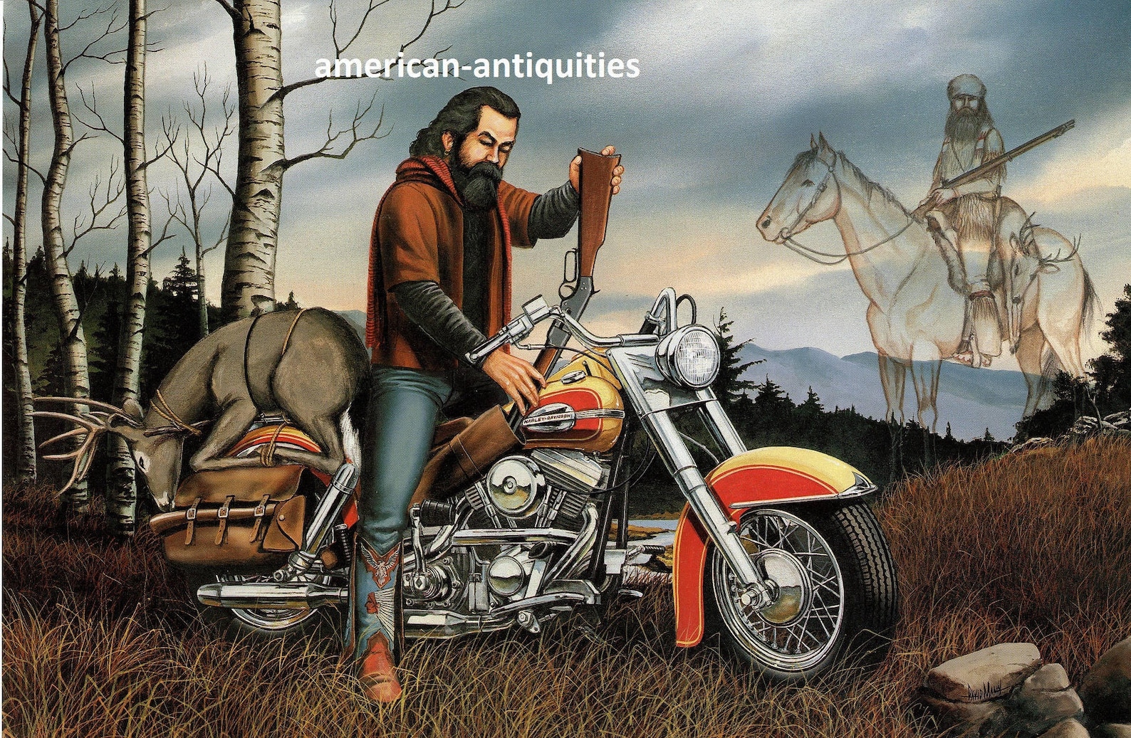 David Mann Motorcycle Biker Easyriders Centerfold Art Poster Print ...