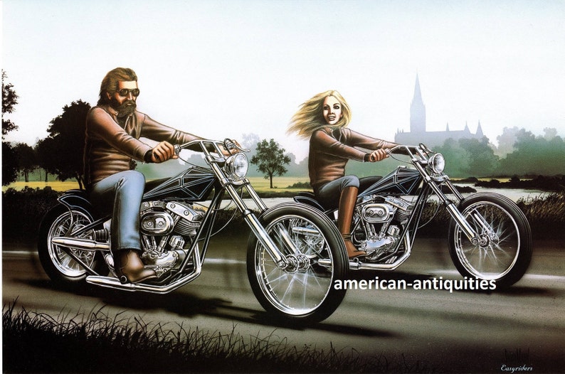 David Mann Harley Davidson Motorcycle Biker Easyriders Centerfold Art ...