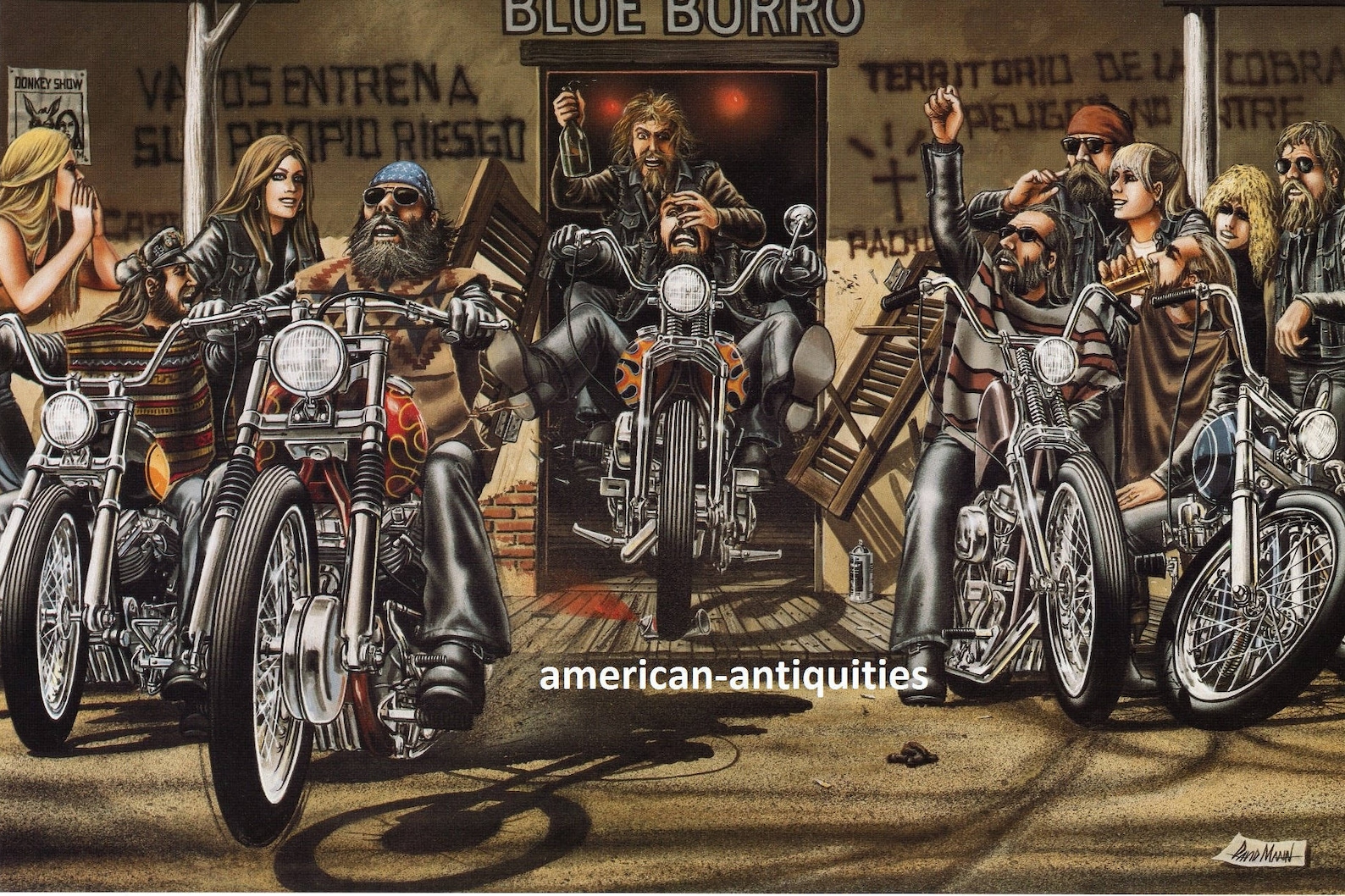 David Mann Harley Davidson Motorcycle Biker Easyriders Centerfold Art ...