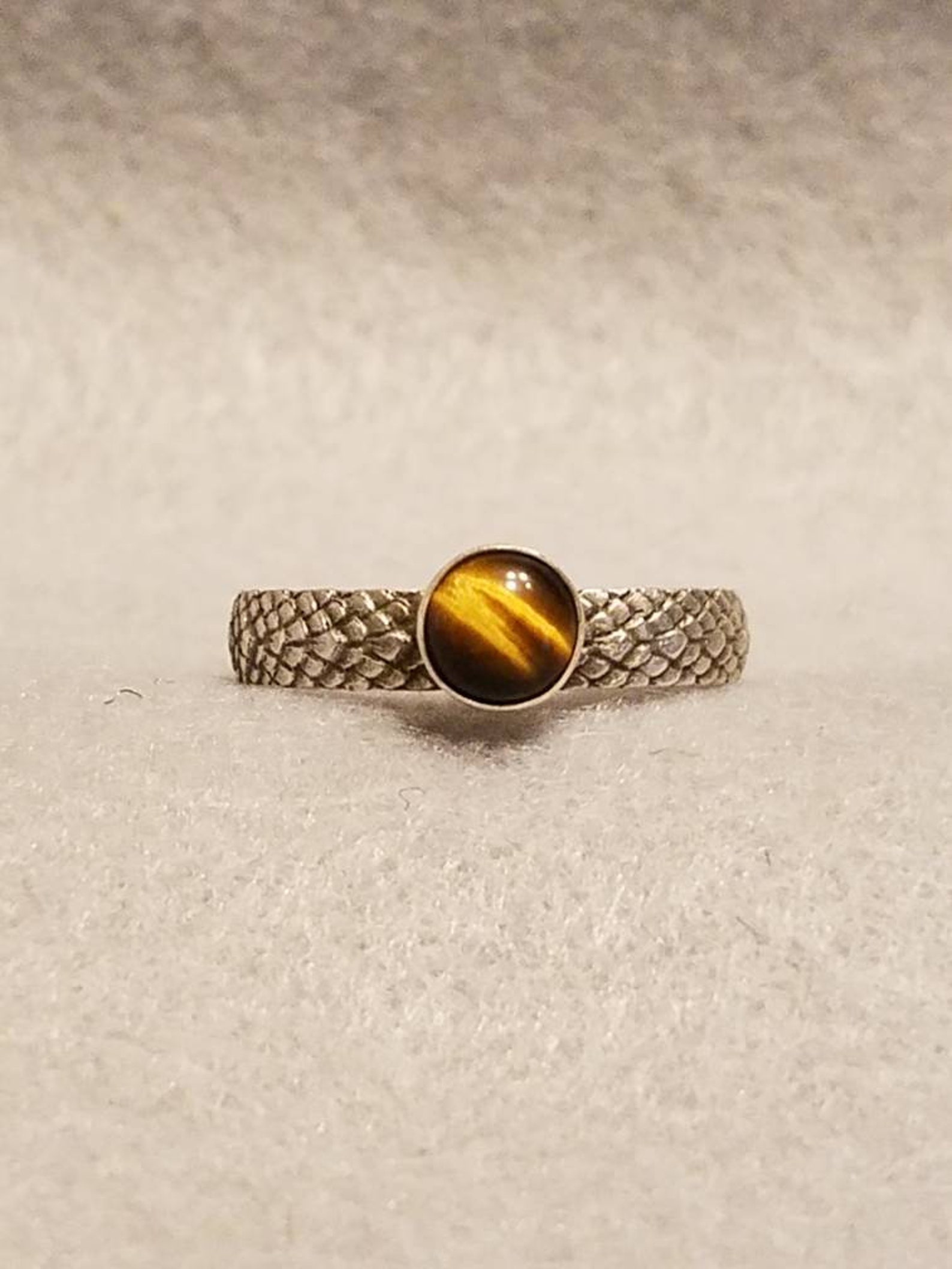 Game of Thrones Inspired Dragon Ring With Reptile Band and Tiger Eye ...