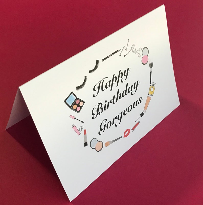 Happy Birthday Gorgeous Card, Makeup Card - Etsy