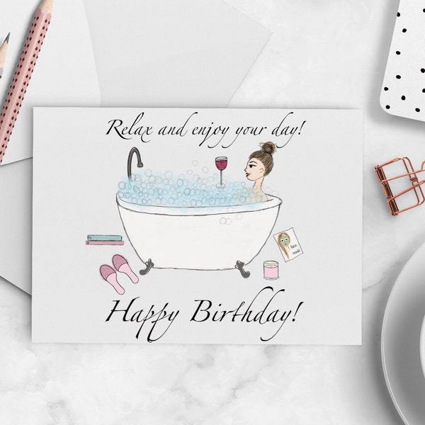 Relax Birthday Card - Etsy
