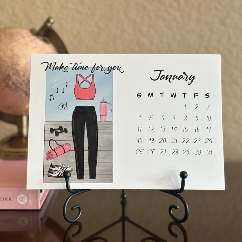Desk Calendar Girl - Etsy