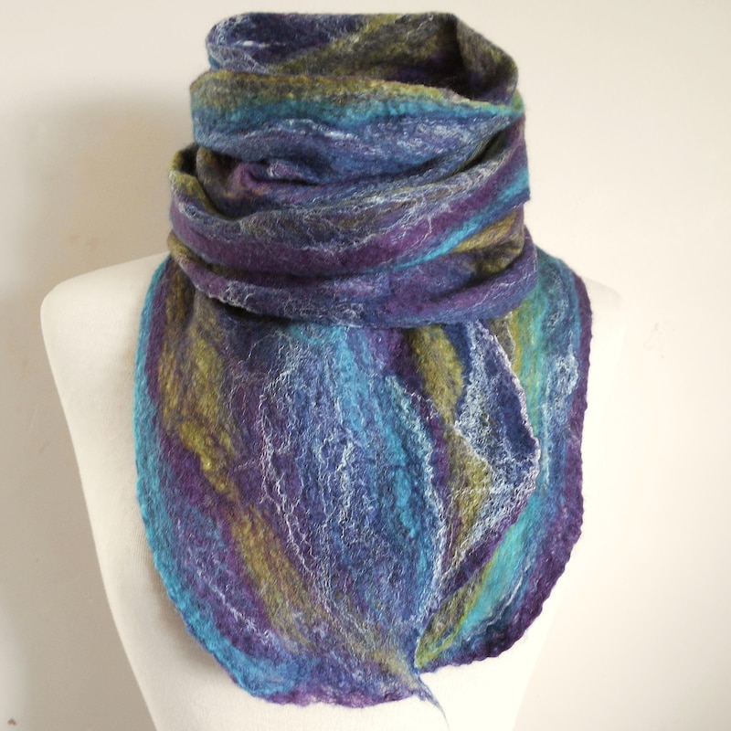 Silk Merino Felted Scarf - Etsy UK