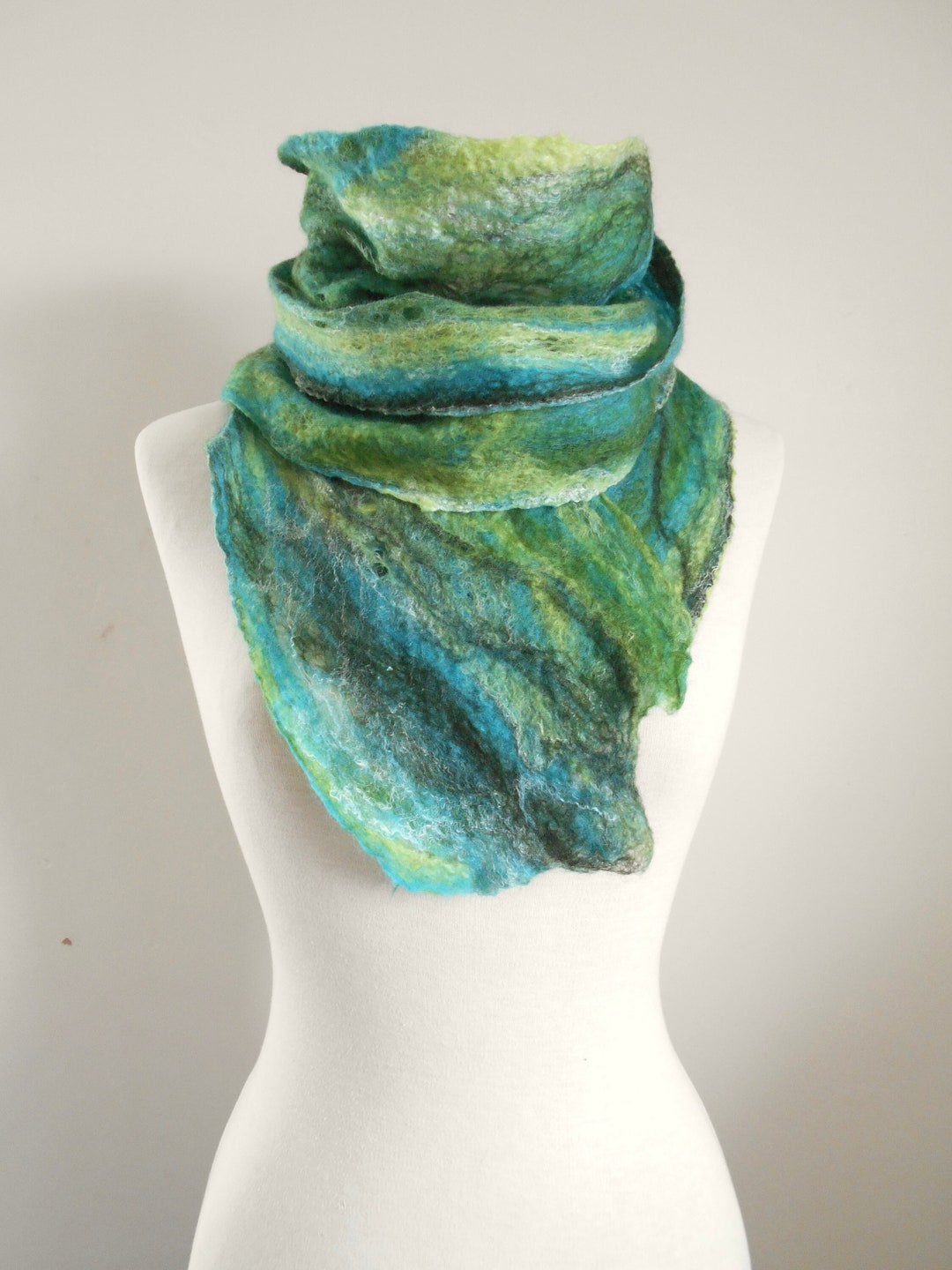 COBWEB Felt Scarf Long Featherweight Scarf Felted Merino Wool - Etsy