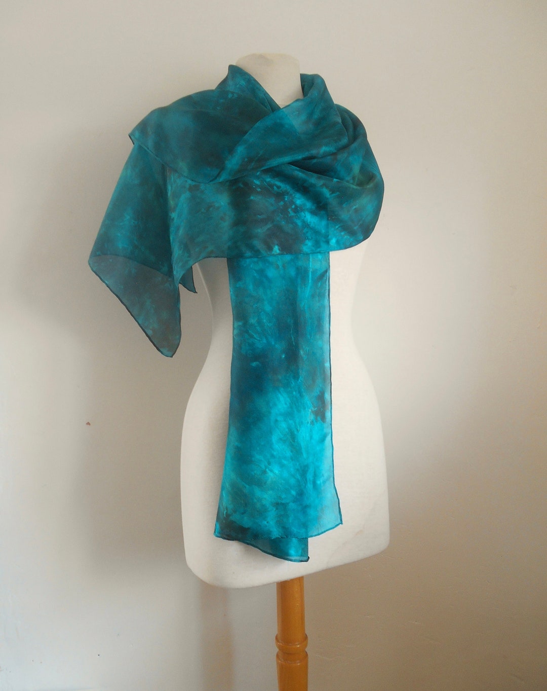 Silk Scarf Large Long Hand Painted Silk Scarf Silk Shoulder Wrap ...