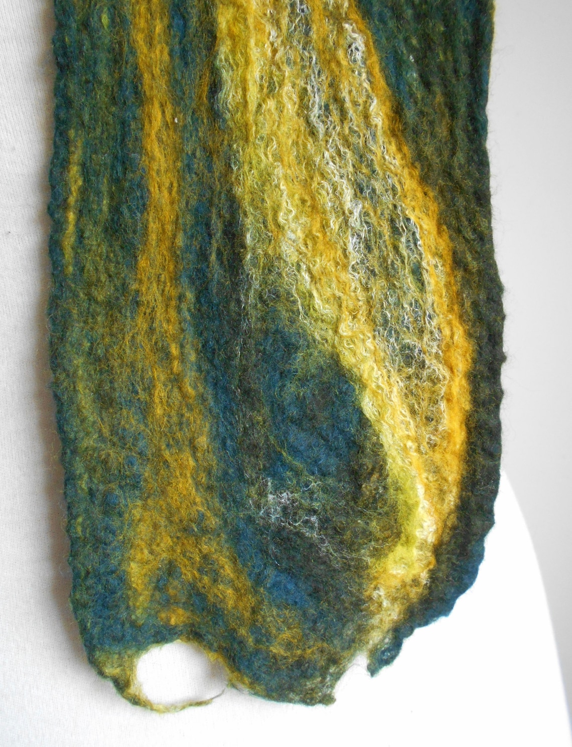 Felt Scarf Felted Scarf Felted Wool Scarf 'forest' - Etsy