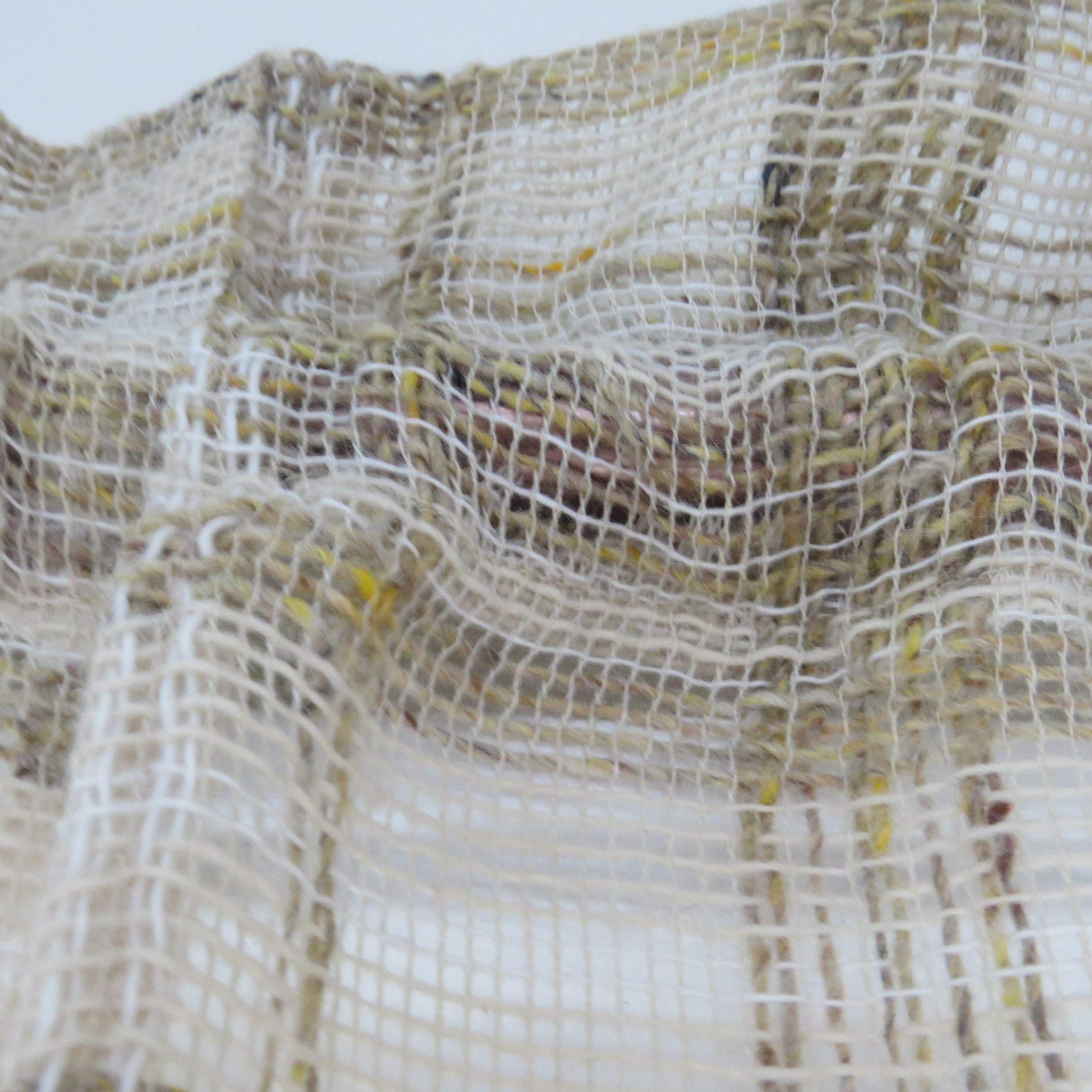 Lovely vintage net curtains in beige white flecks of yellow. | Etsy