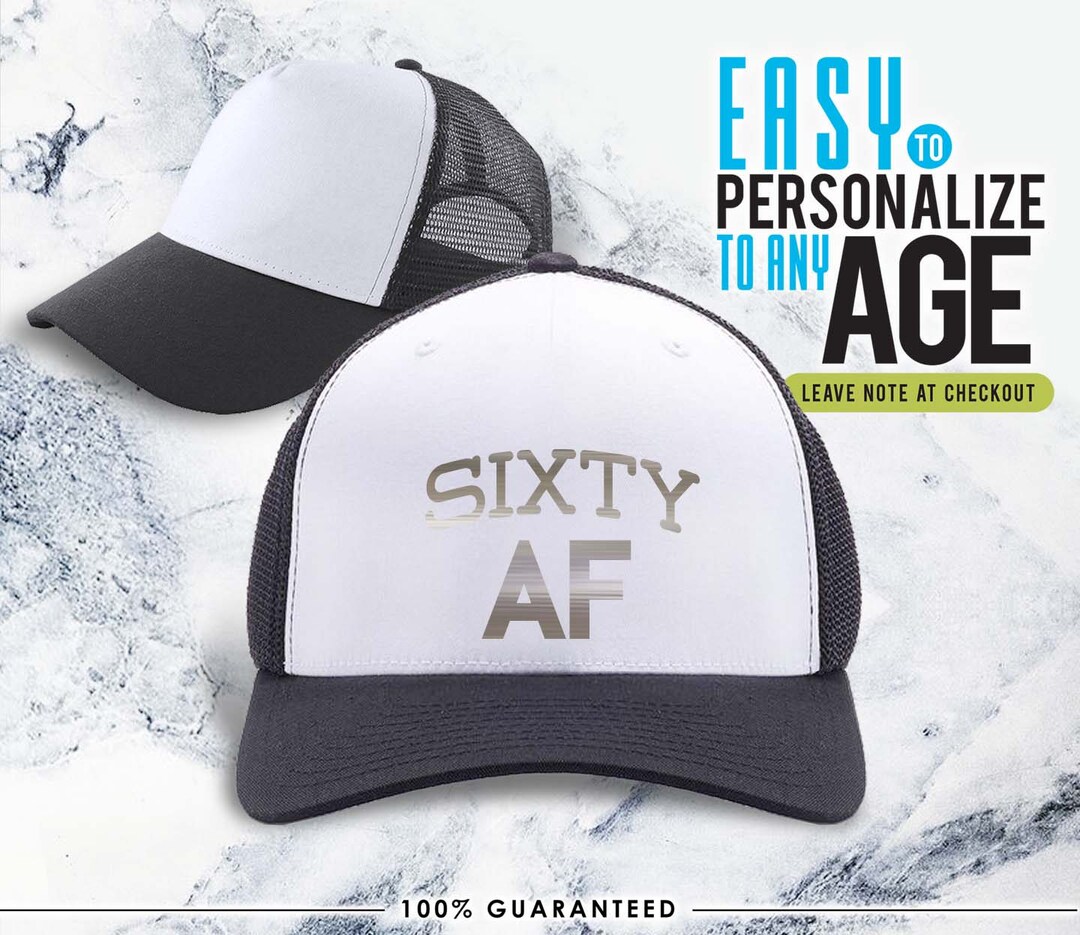 60 AF, 60th Birthday Gift, 60th Birthday Hat, 60th Birthday Party ...