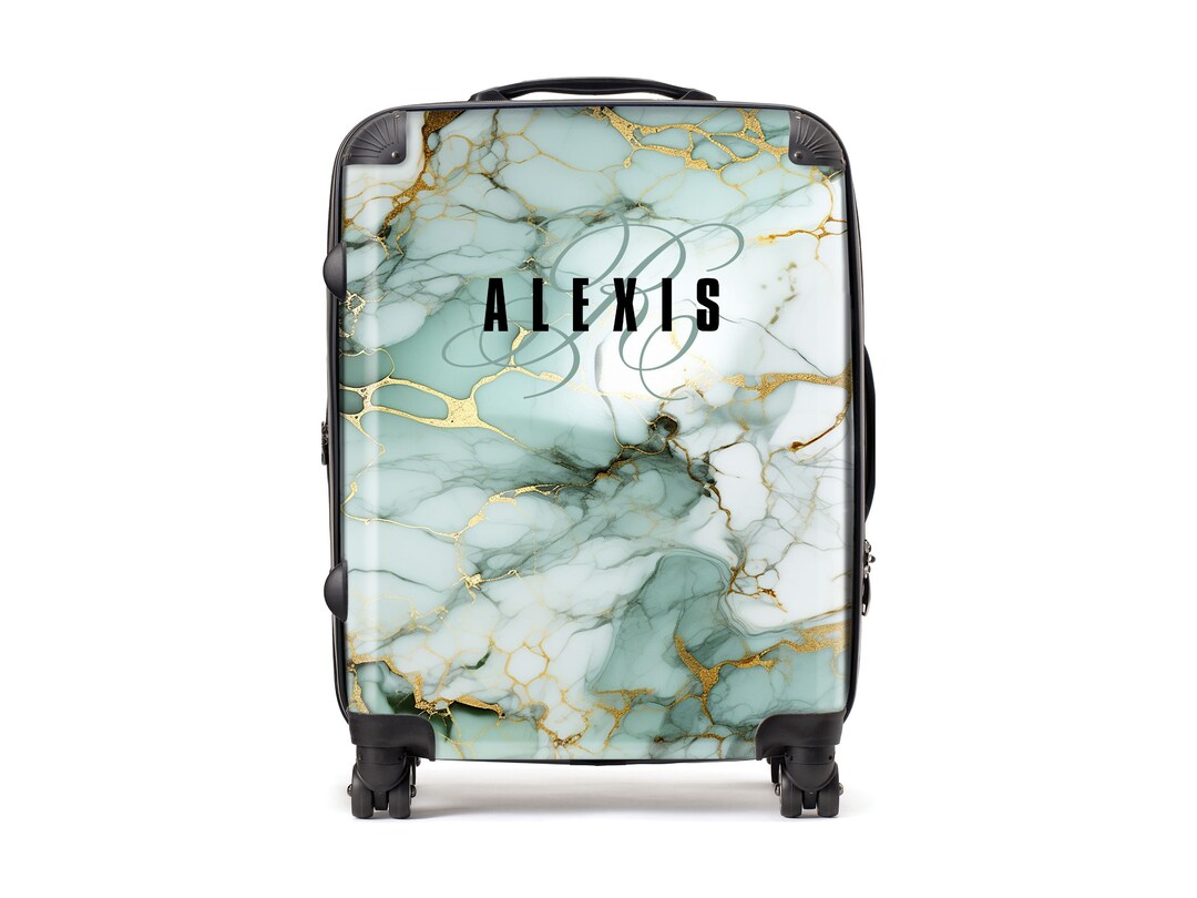 Personalized Name Luggage Carry-on Luggage Marble Suitcase Custom ...