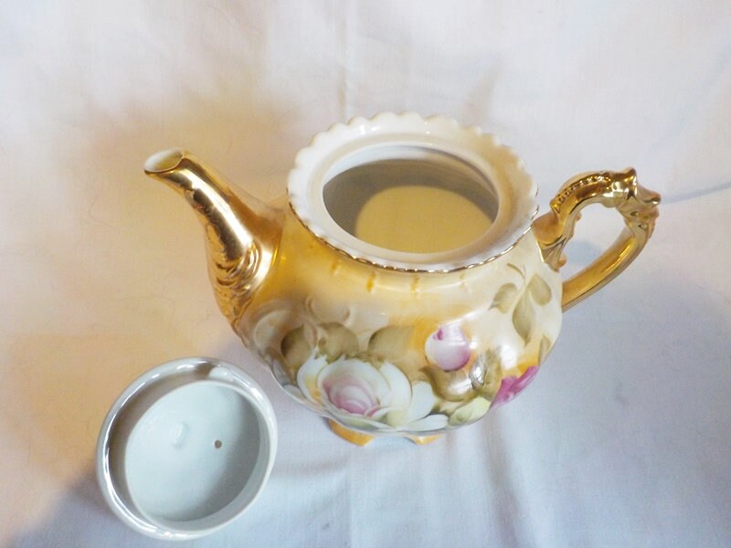 Vintage Lefton Heritage Rose Brown Teapot Tea Pot 6 Cup - Etsy